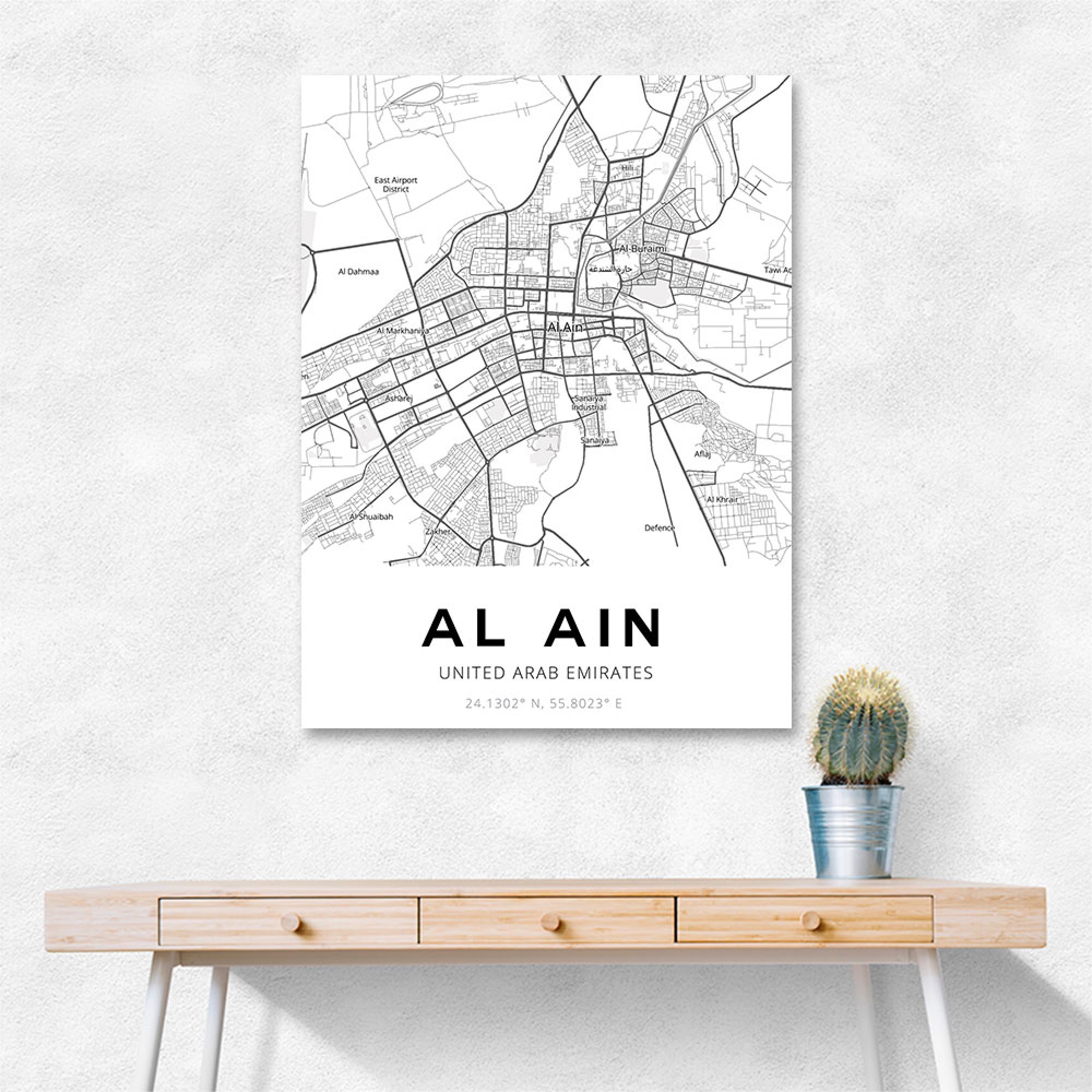 Al Ain City Map Wall Art