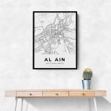 Al Ain City Map Wall Art