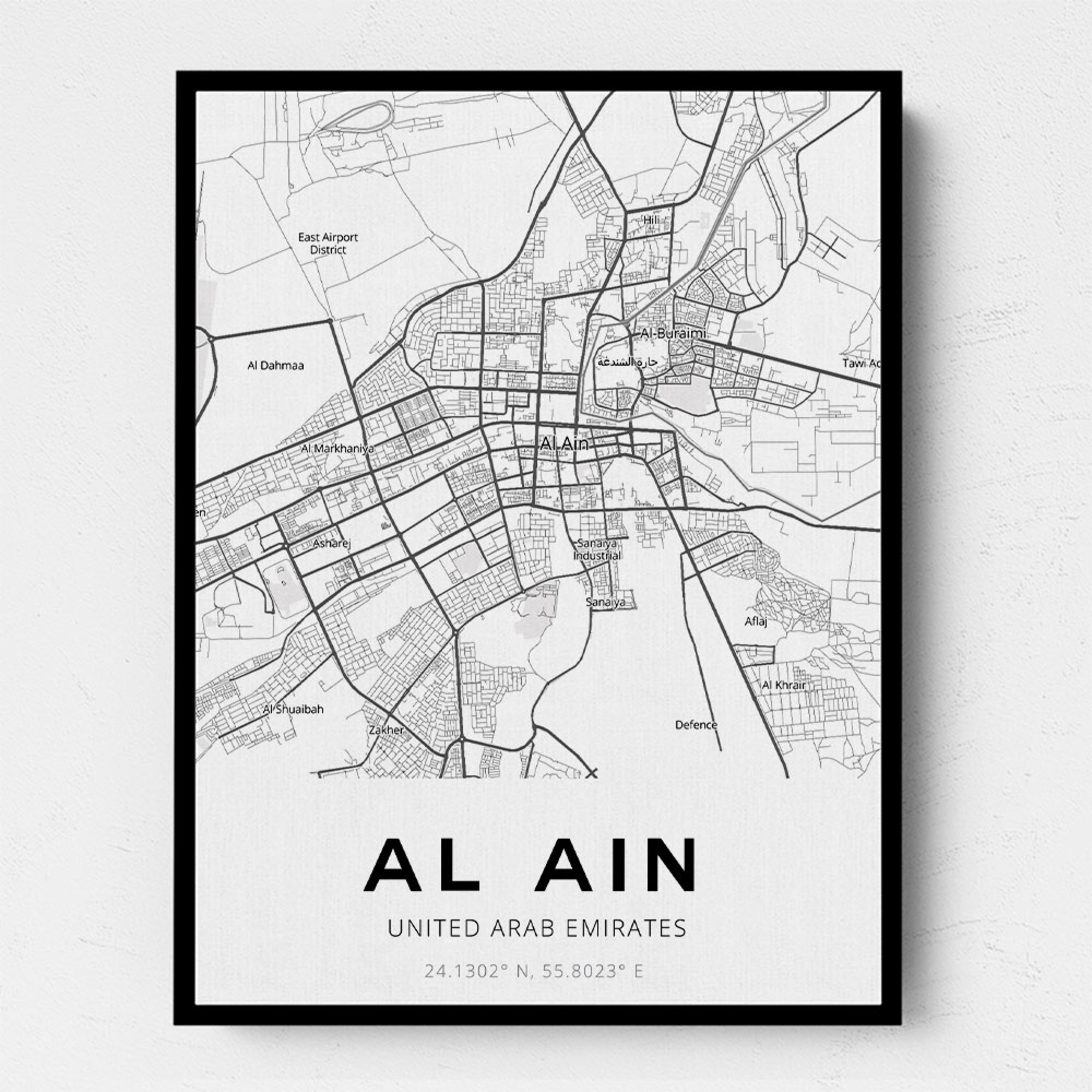 Al Ain City Map Wall Art