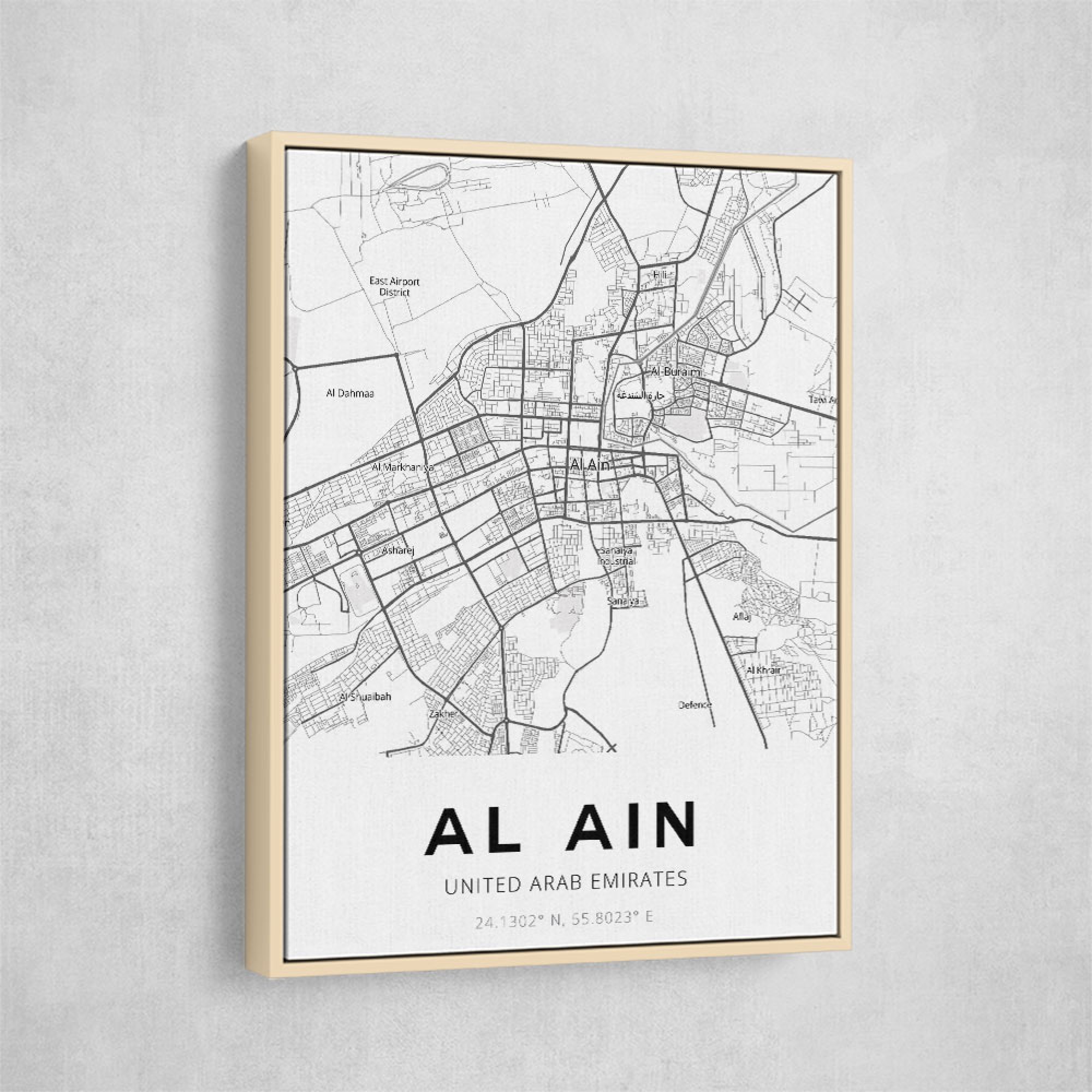 Al Ain City Map Wall Art
