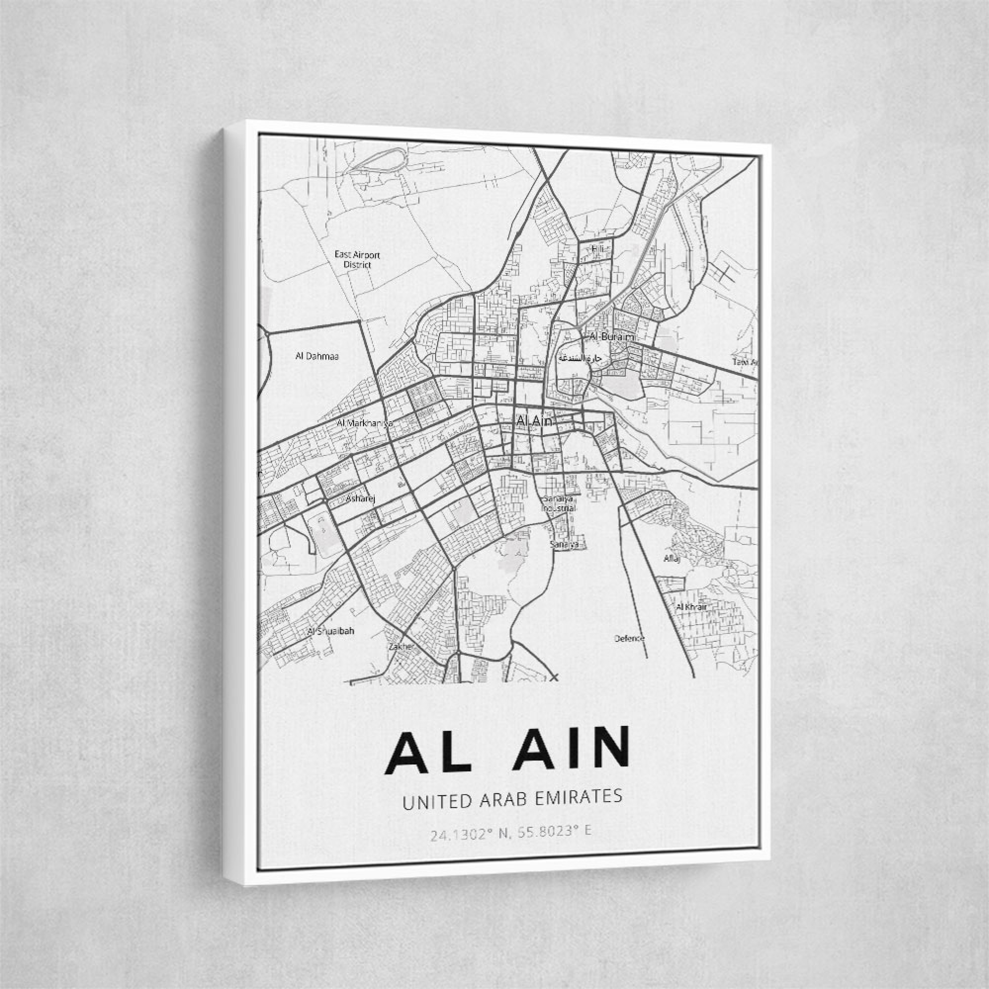 Al Ain City Map Wall Art