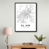 Al Ain City Map Wall Art