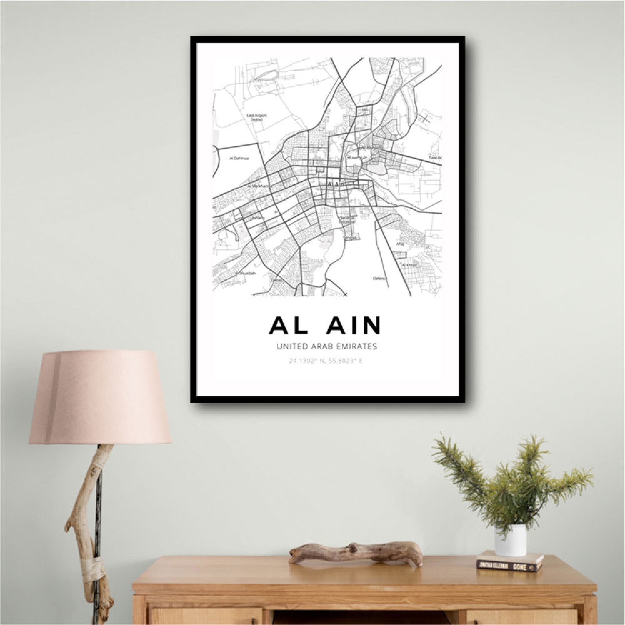 Al Ain City Map Wall Art