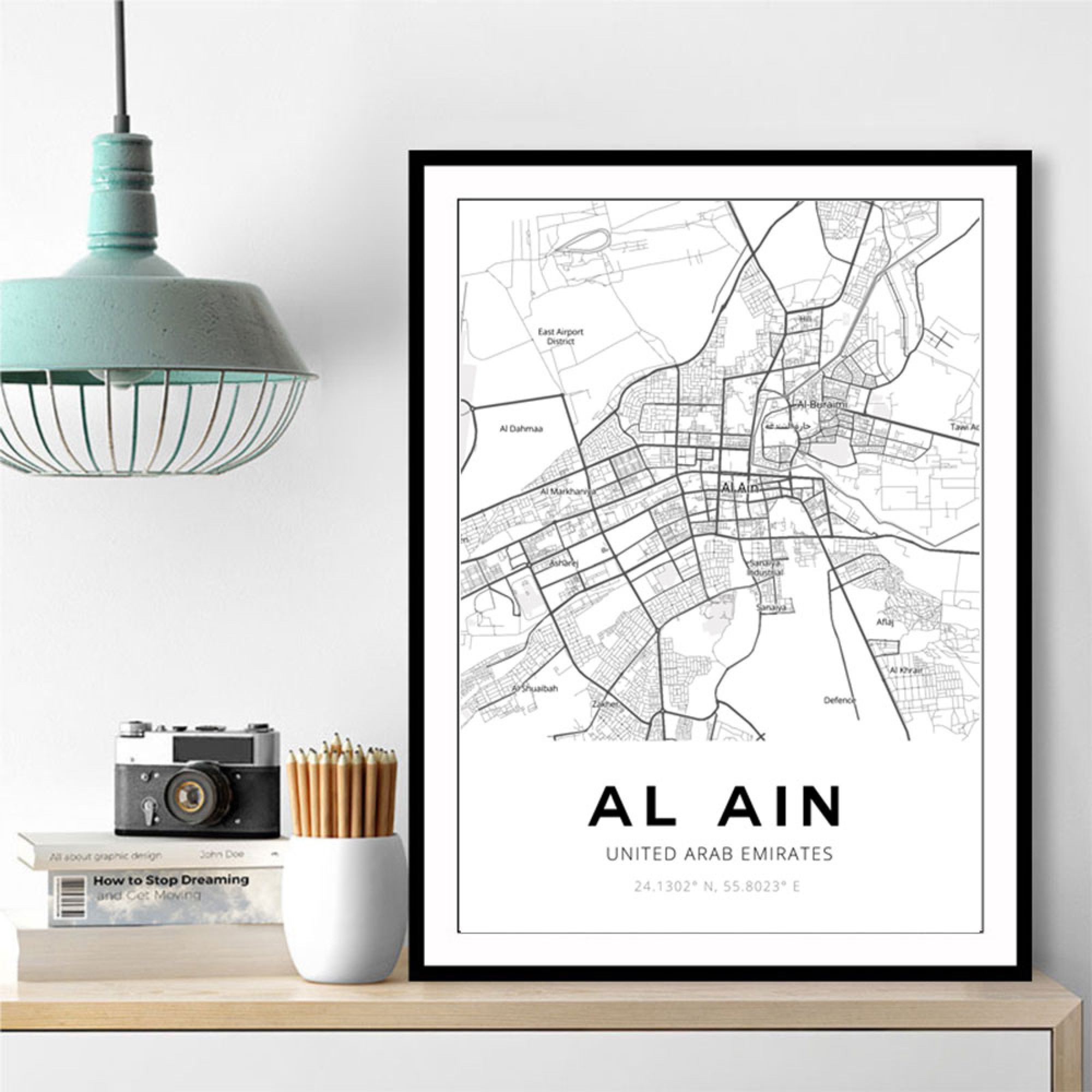 Al Ain City Map Wall Art