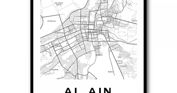 Al Ain City Map Wall Art