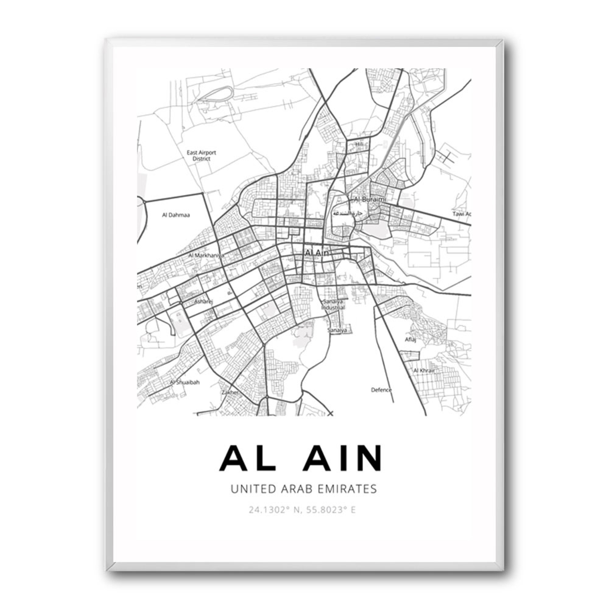 Al Ain City Map Wall Art