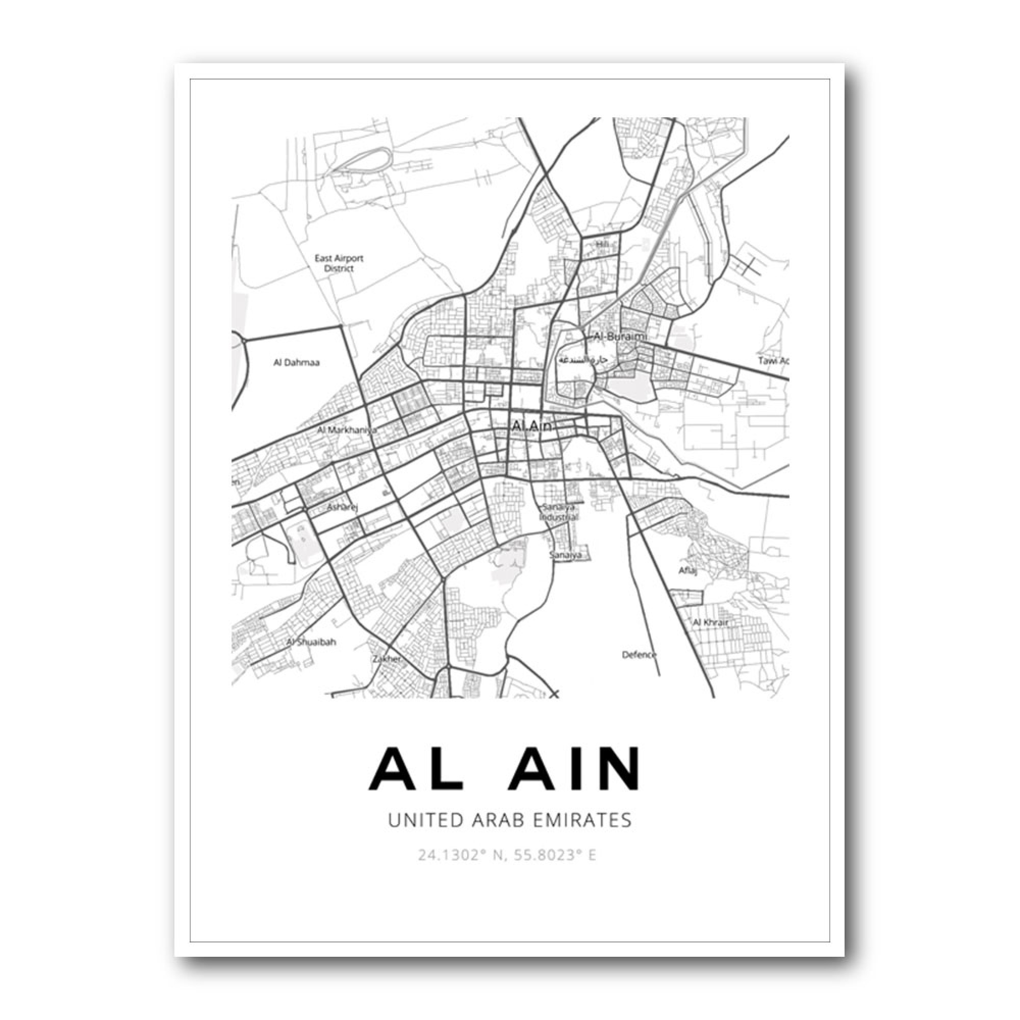 Al Ain City Map Wall Art