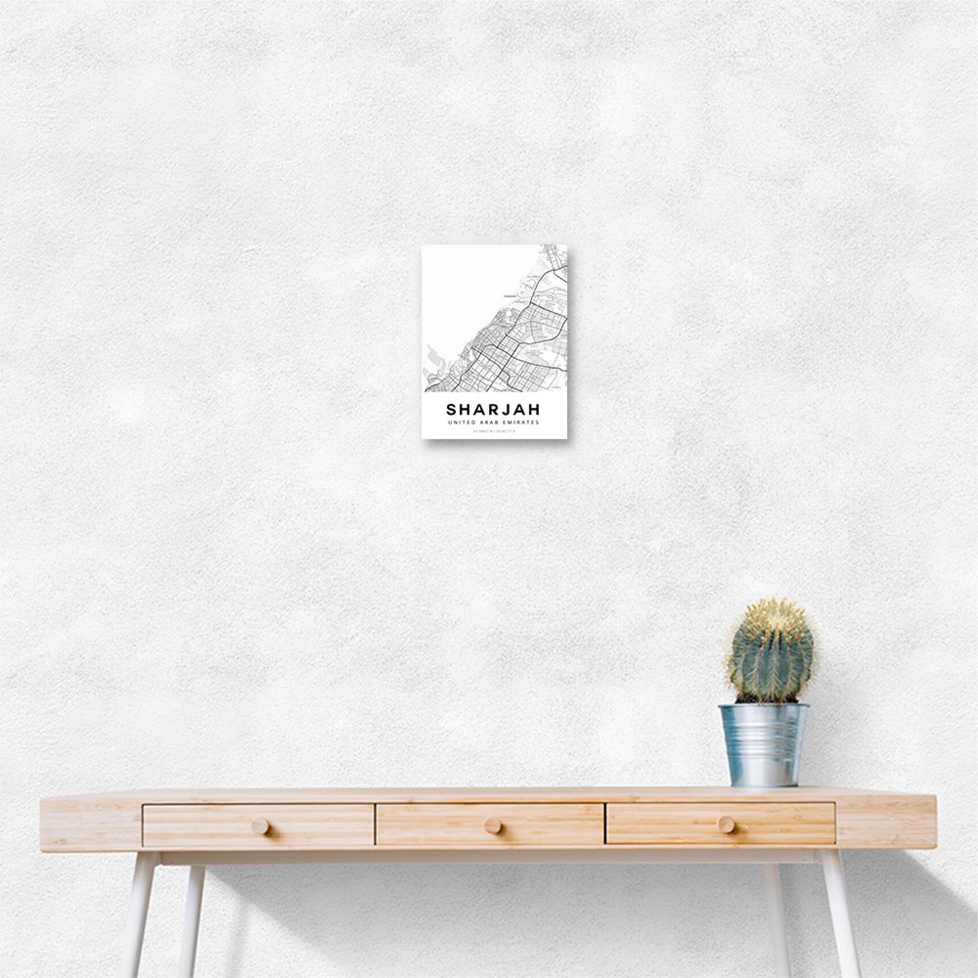 Sharjah City Map Wall Art