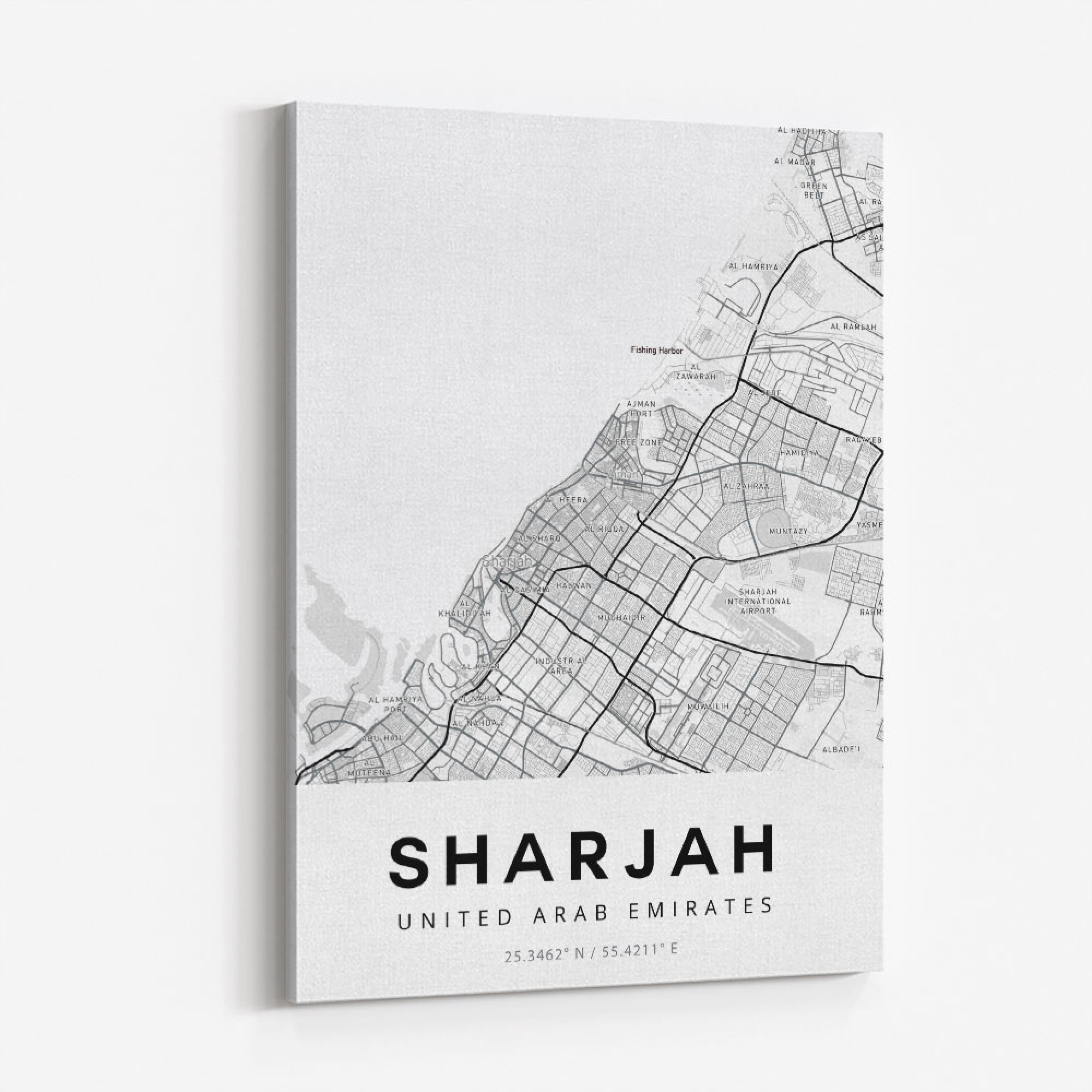 Sharjah City Map Wall Art