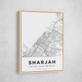 Sharjah City Map Wall Art