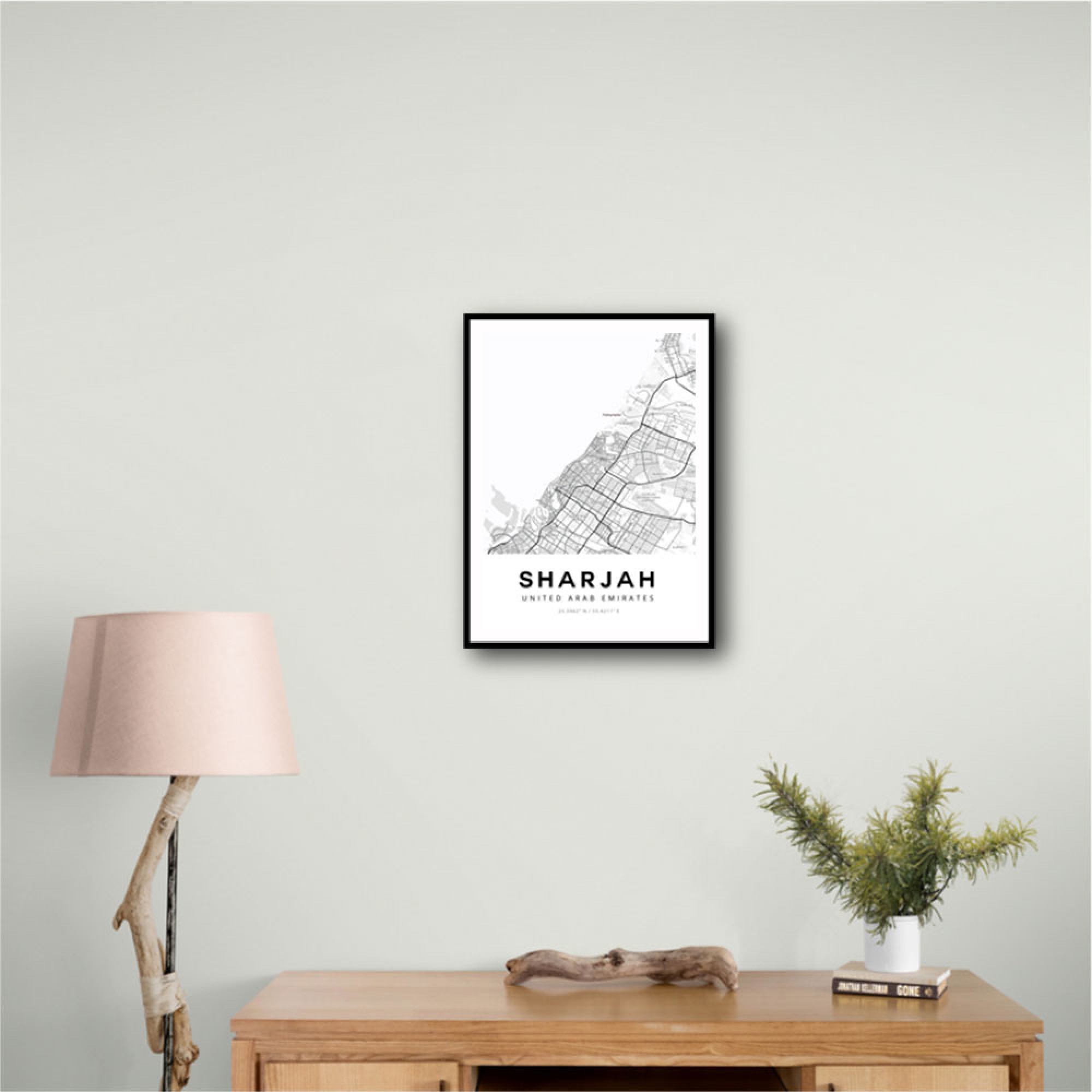 Sharjah City Map Wall Art