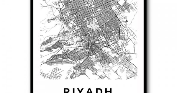 Riyadh City Map Wall Art