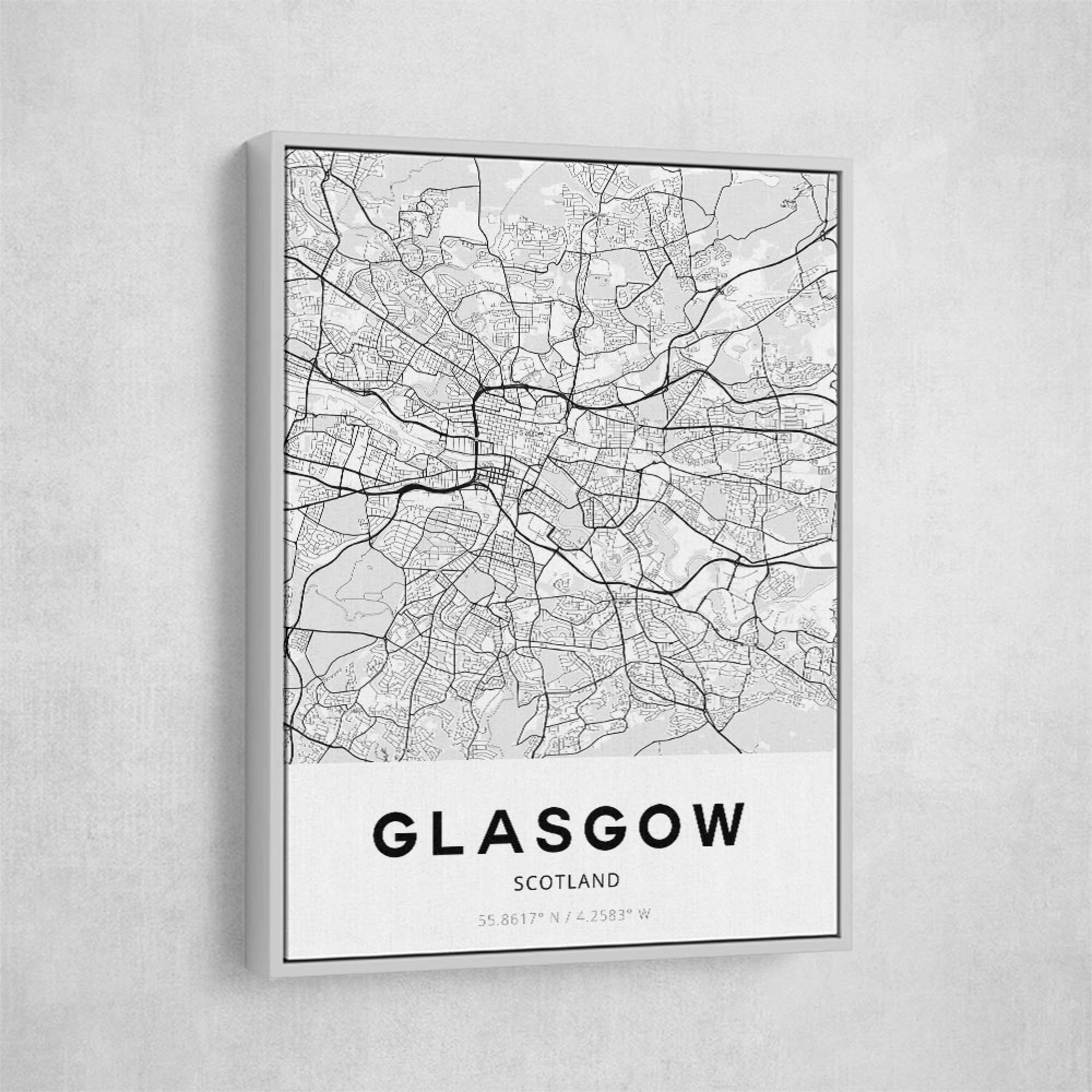Glasgow City Map Wall Art