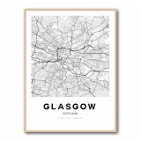 Glasgow City Map Wall Art