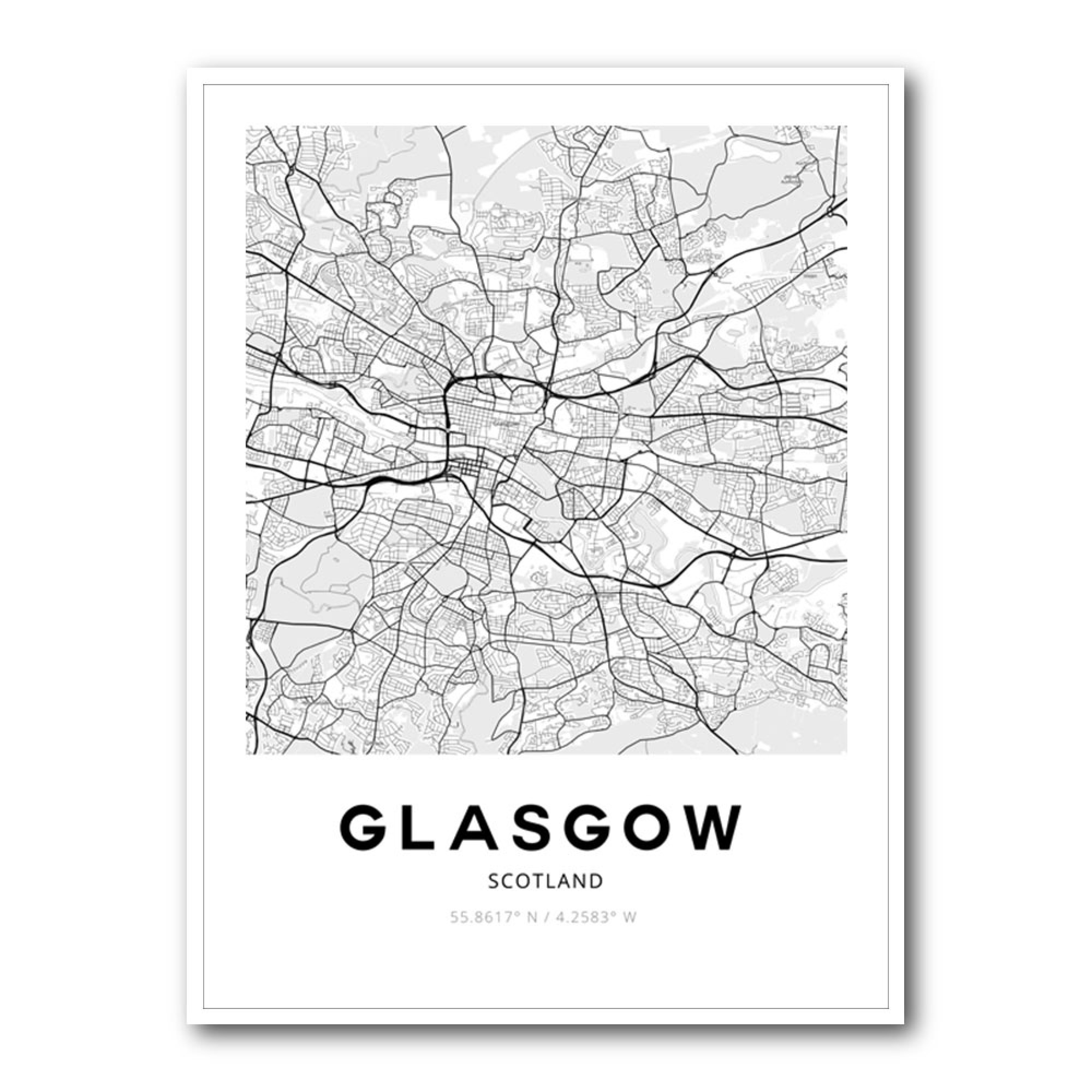 Glasgow City Map Wall Art
