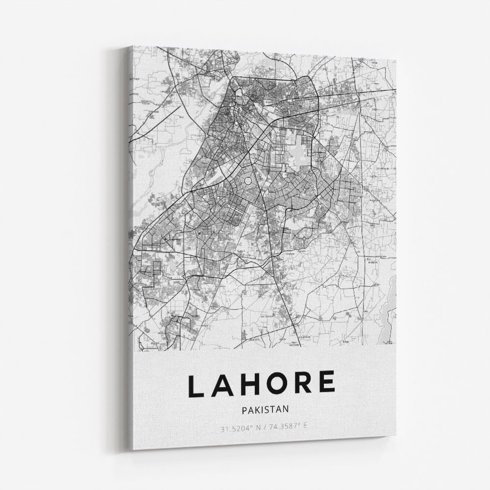 Lahore City Map Wall Art
