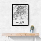 Lahore City Map Wall Art
