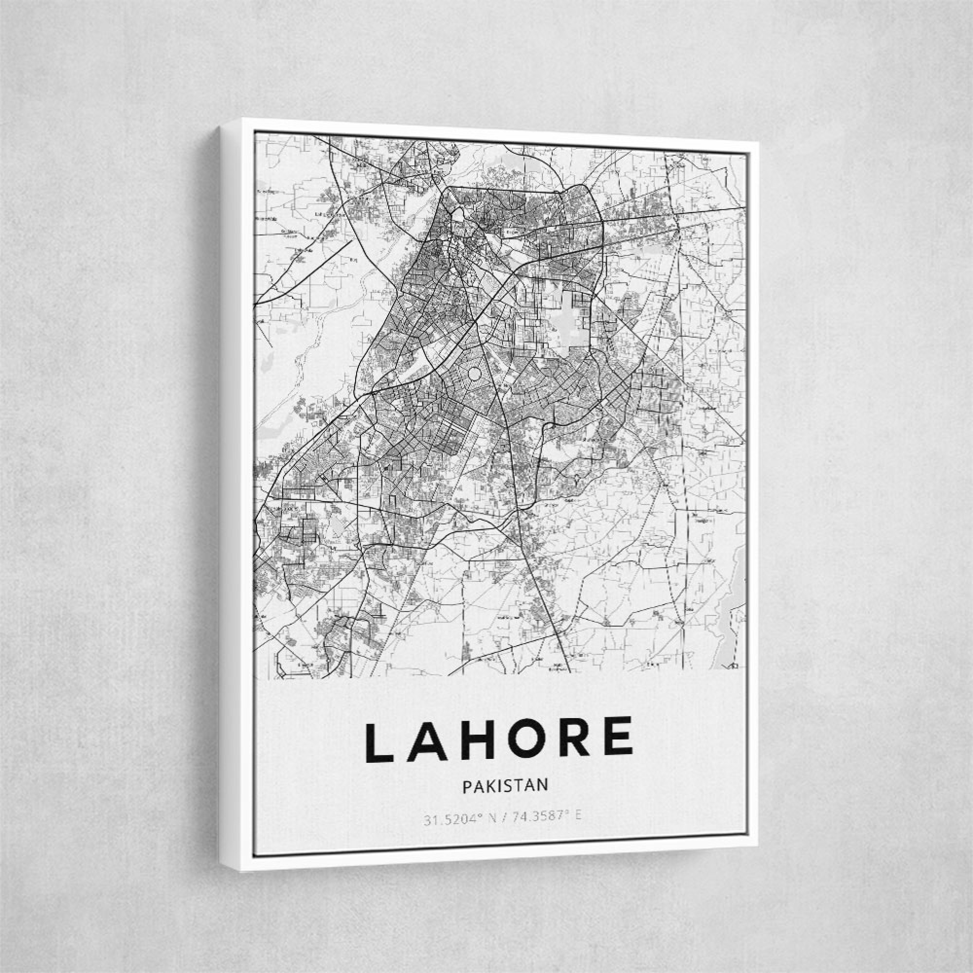 Lahore City Map Wall Art