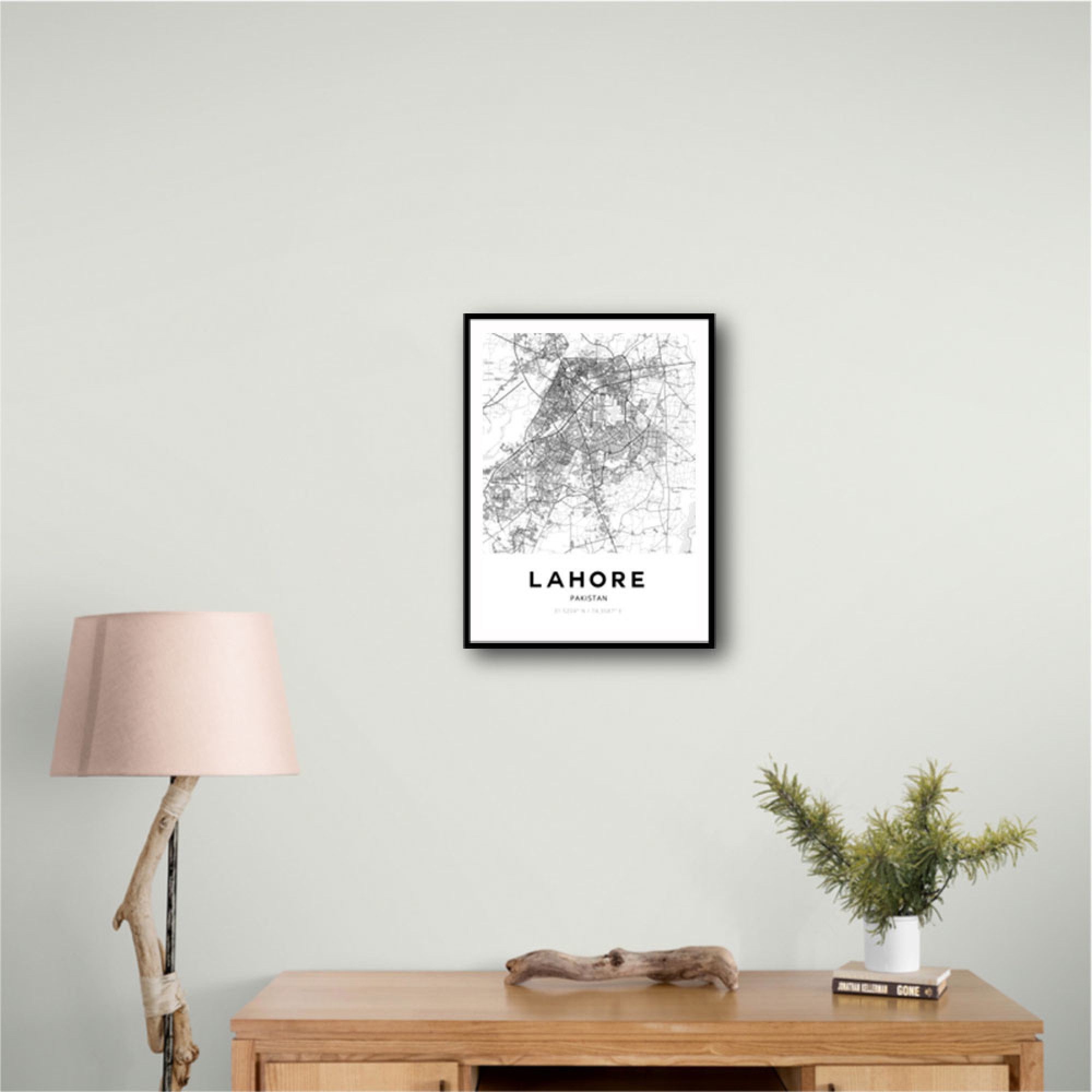 Lahore City Map Wall Art