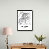 Lahore City Map Wall Art
