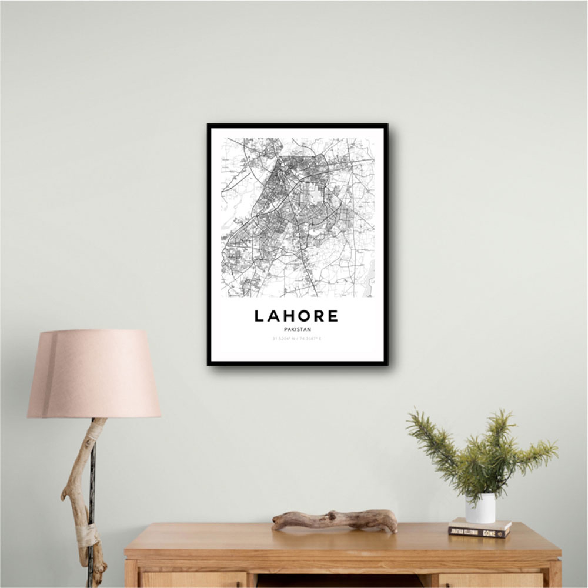 Lahore City Map Wall Art