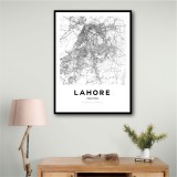Lahore City Map Wall Art