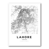 Lahore City Map Wall Art