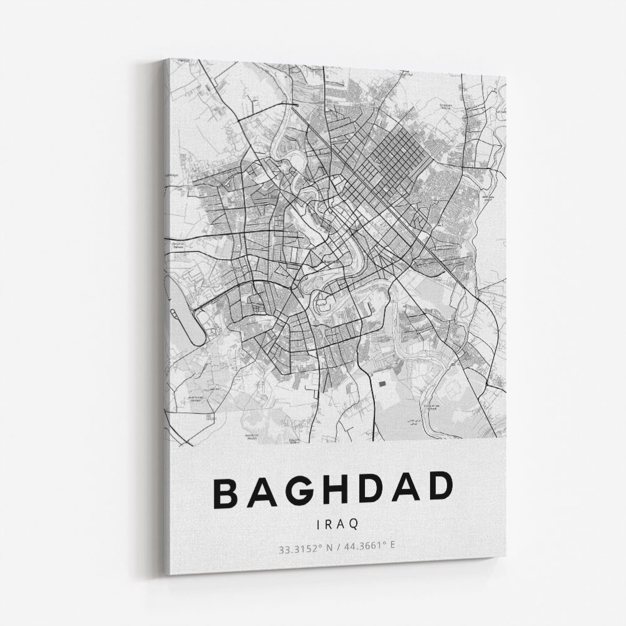 Baghdad City Map Wall Art