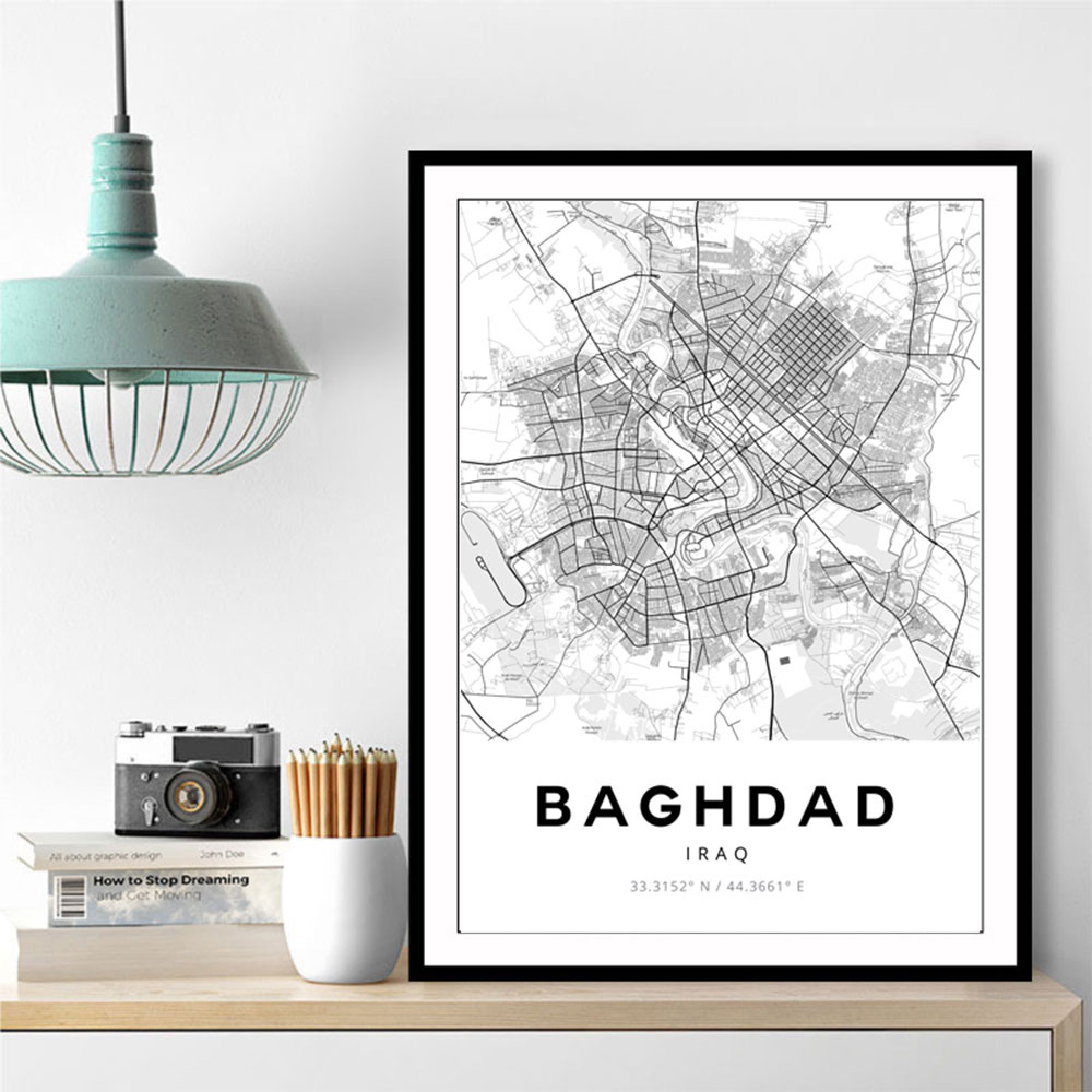 Baghdad City Map Wall Art