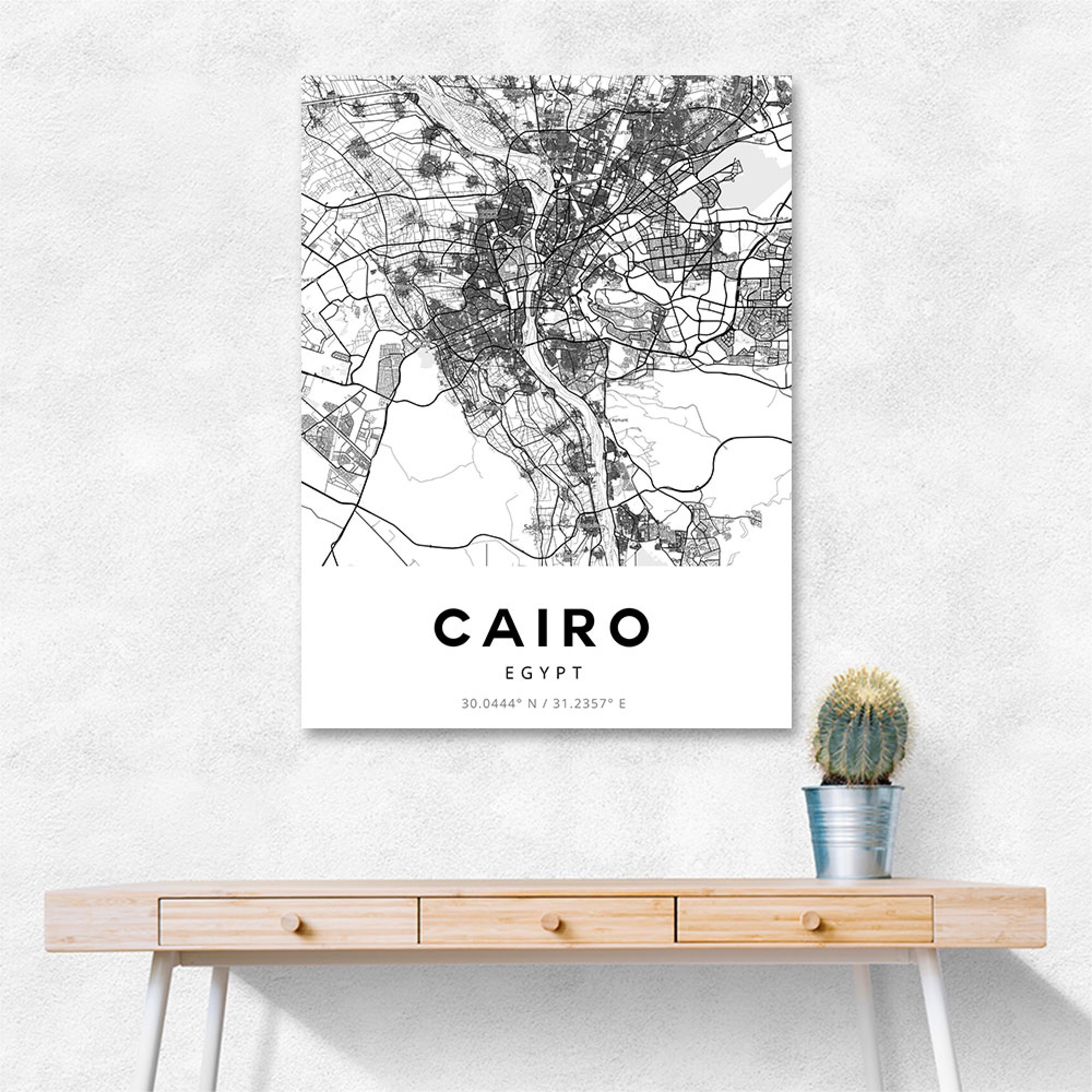 Cairo City Map Wall Art