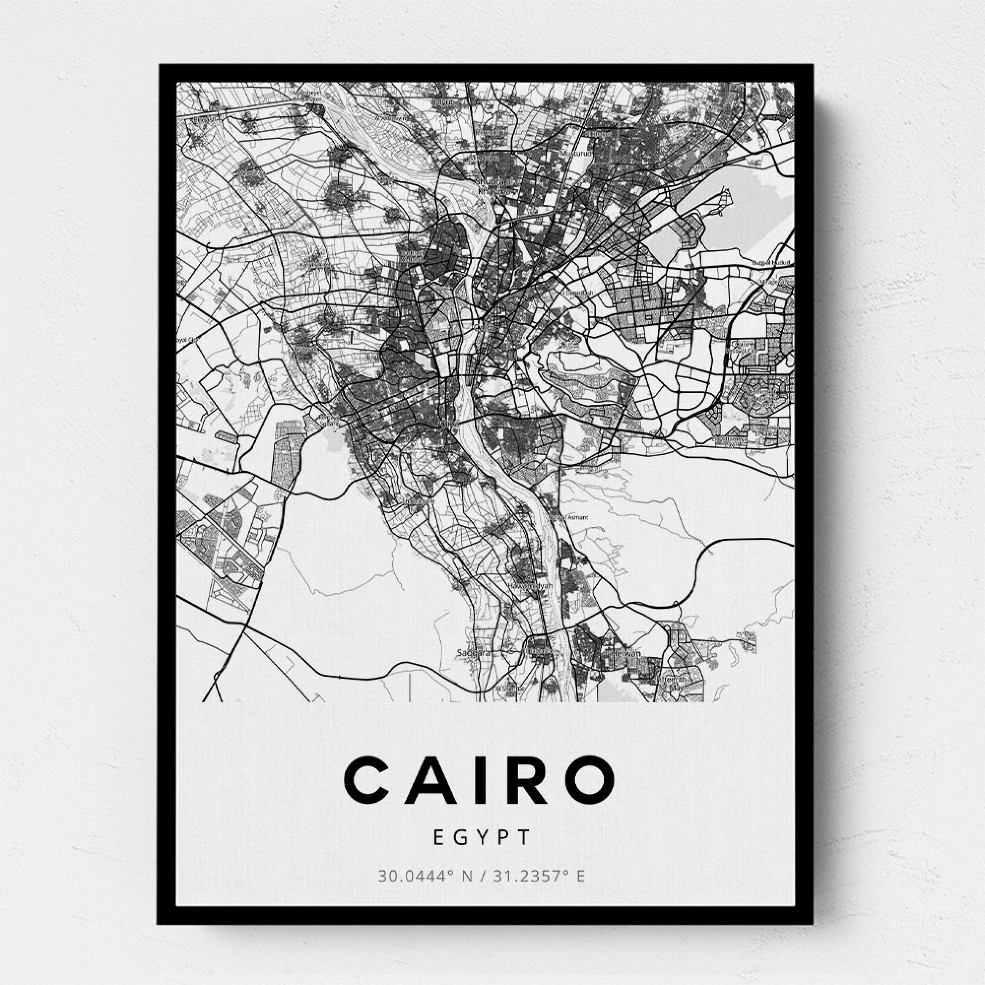 Cairo City Map Wall Art