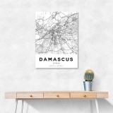 Damascus City Map Wall Art