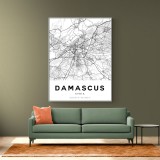 Damascus City Map Wall Art