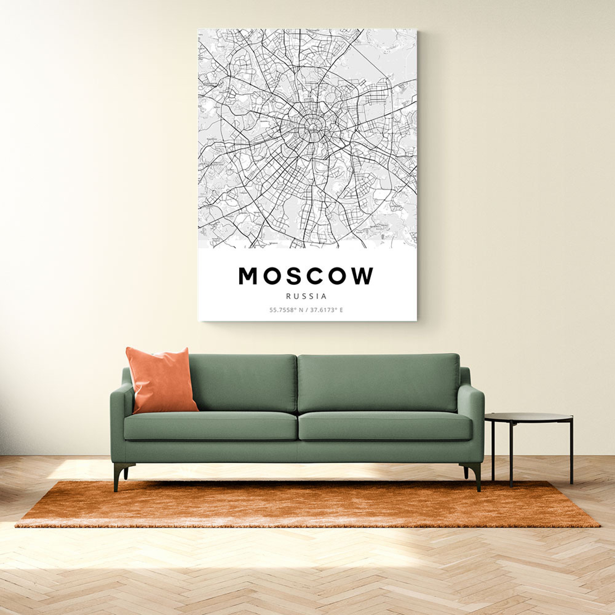 Moscow City Map Wall Art
