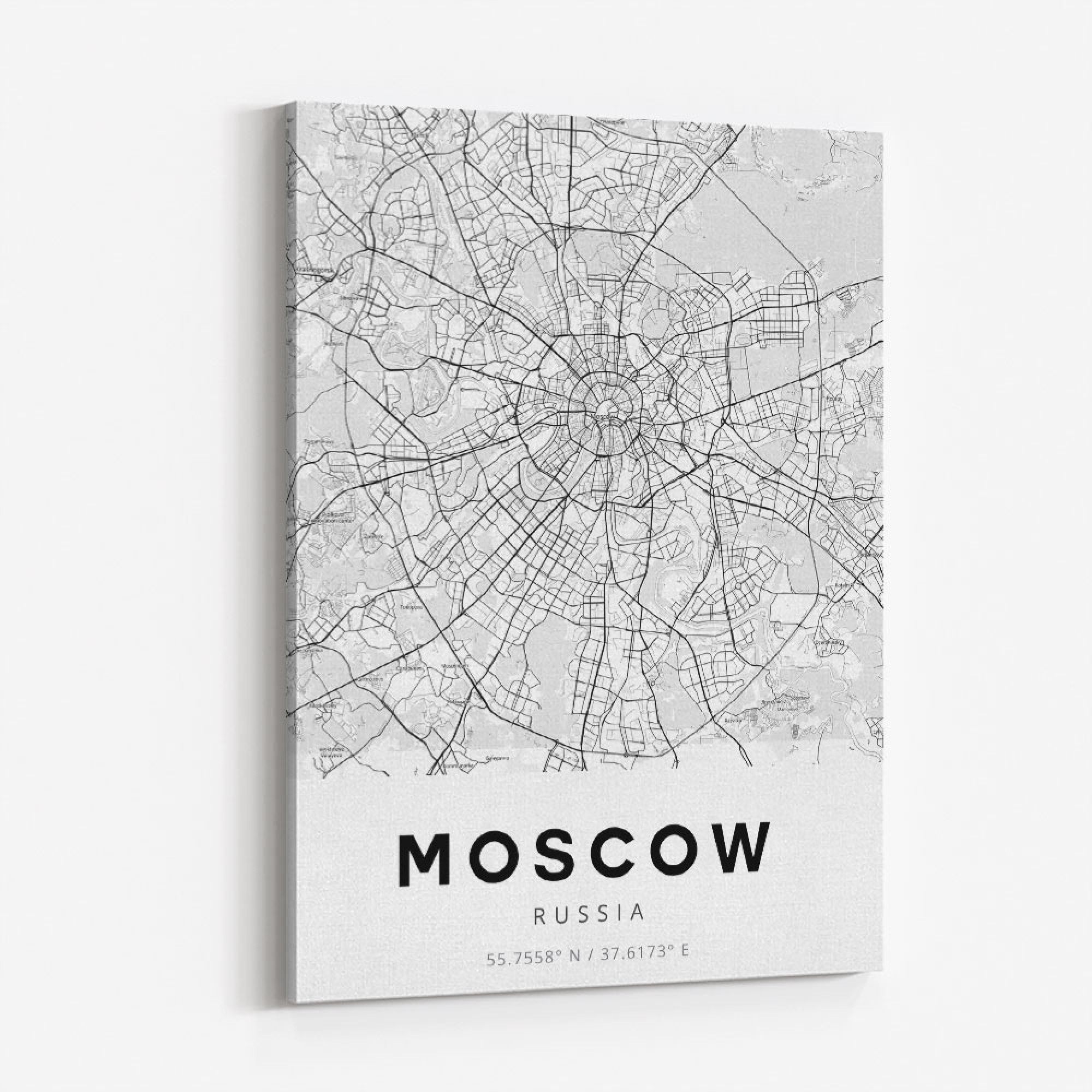 Moscow City Map Wall Art