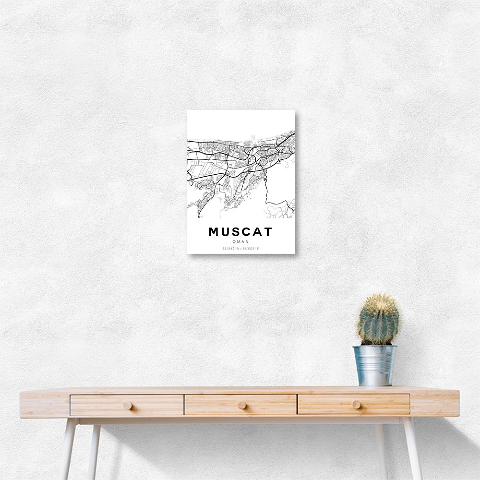 Muscat City Map Wall Art