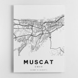 Muscat City Map Wall Art