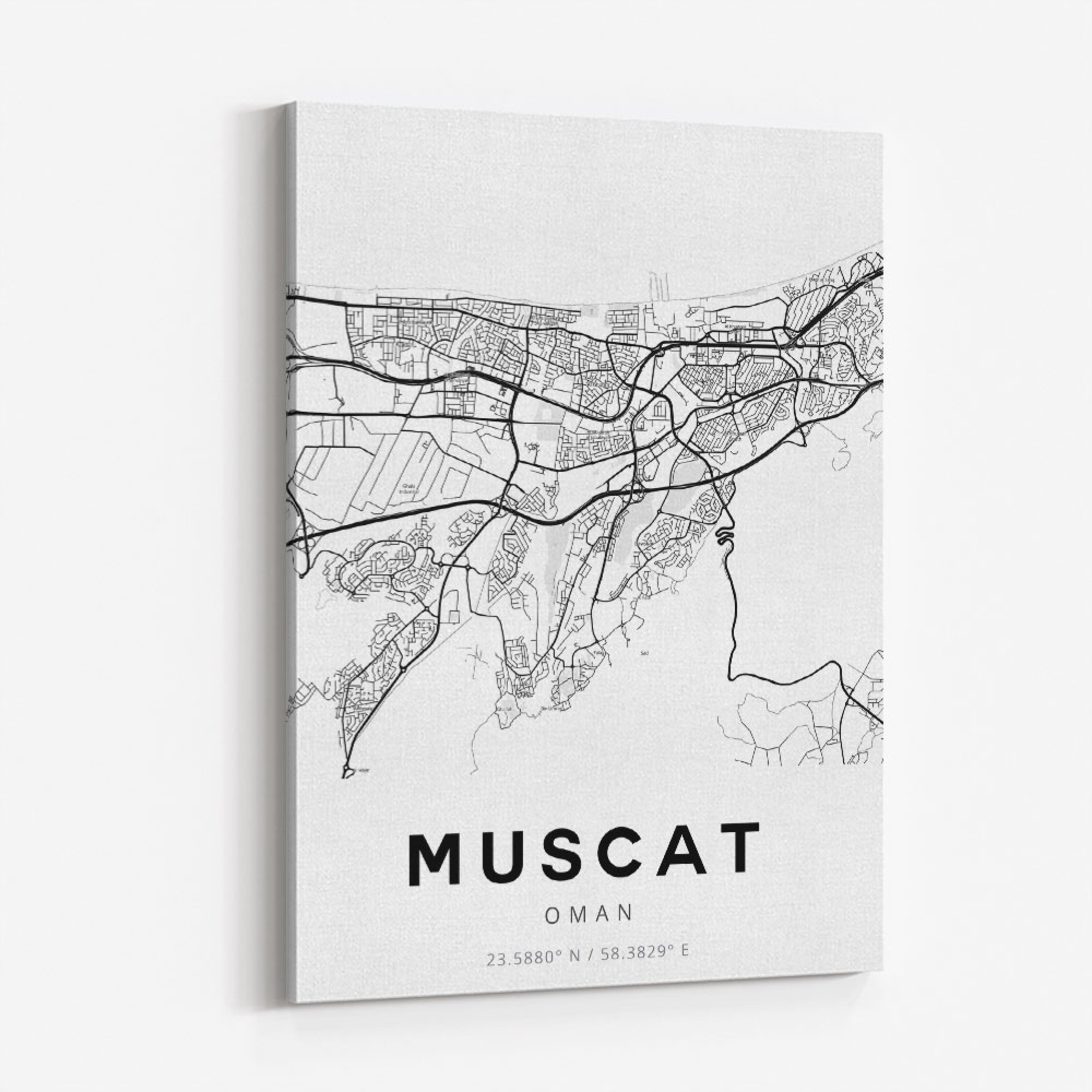 Muscat City Map Wall Art