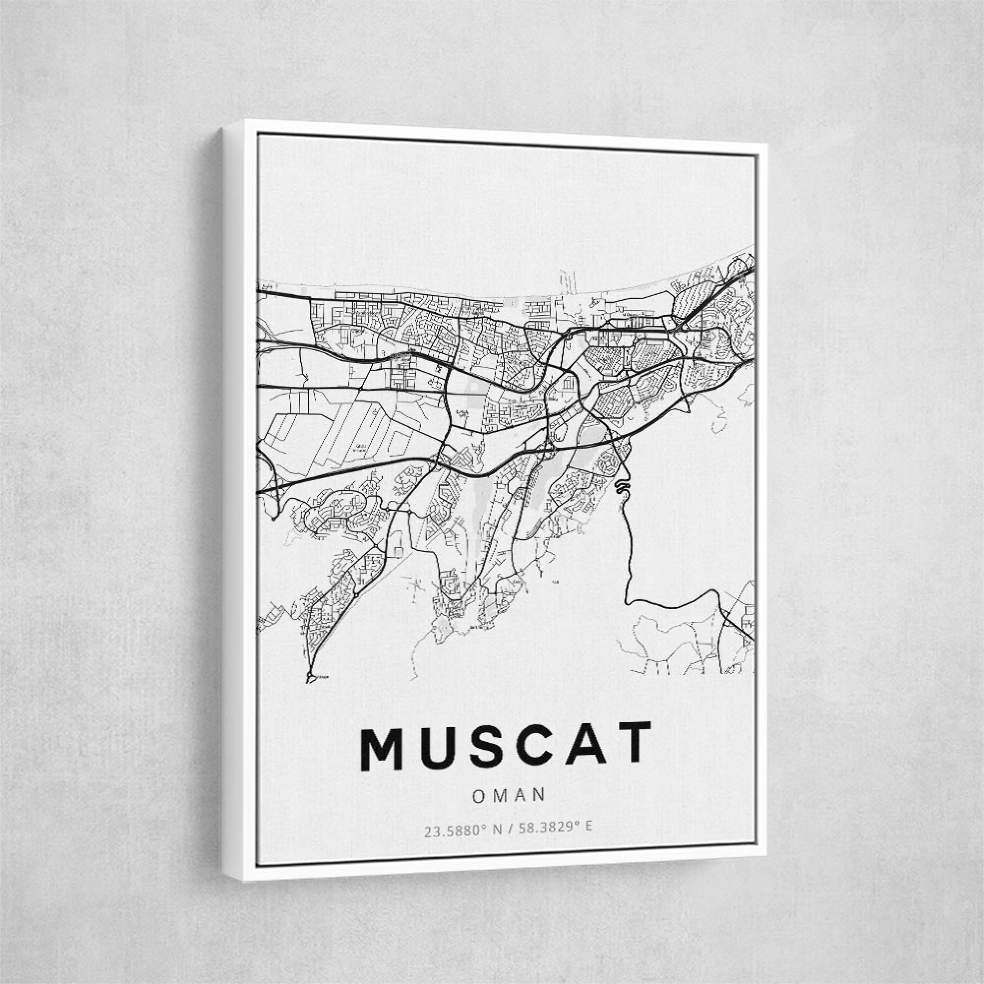 Muscat City Map Wall Art