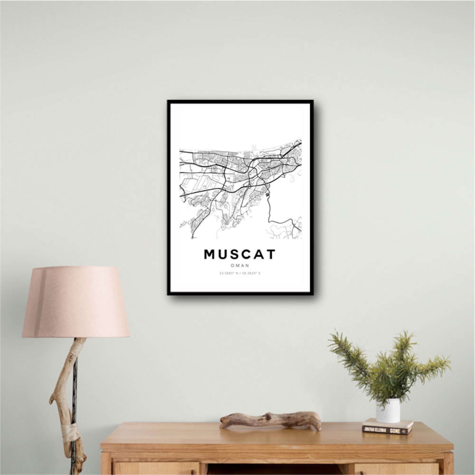 Muscat City Map Wall Art