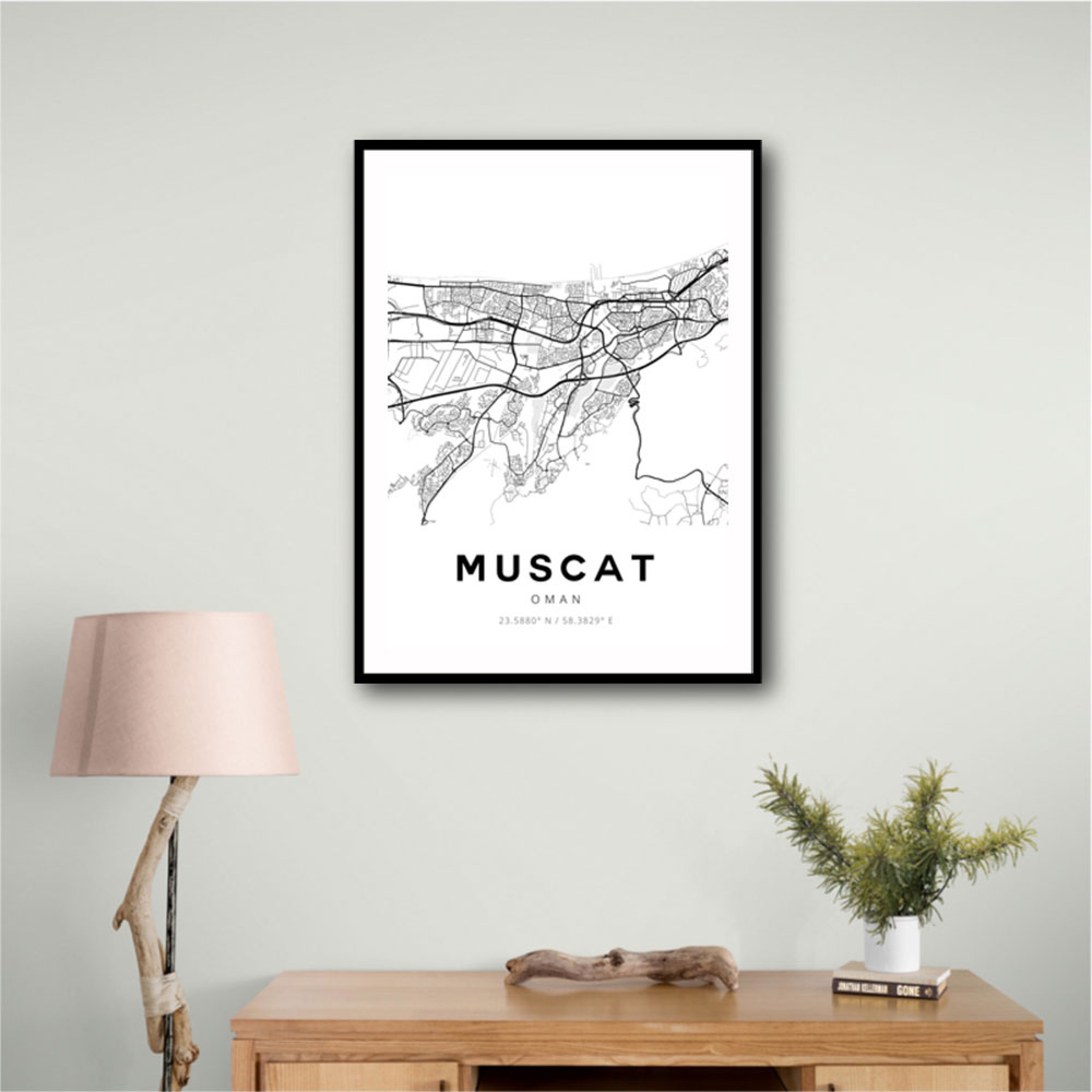 Muscat City Map Wall Art