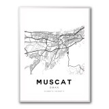 Muscat City Map Wall Art