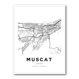 Muscat City Map Wall Art