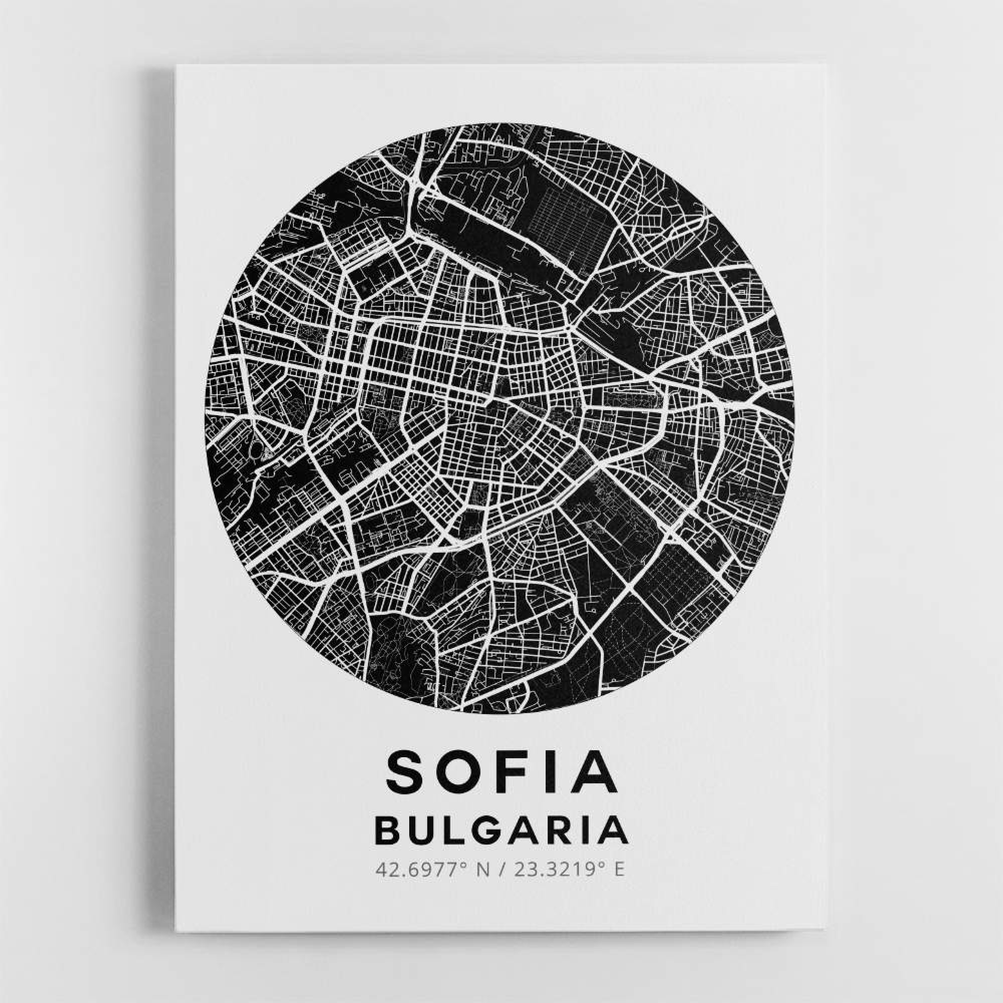Sofia Map Round Style Wall Art