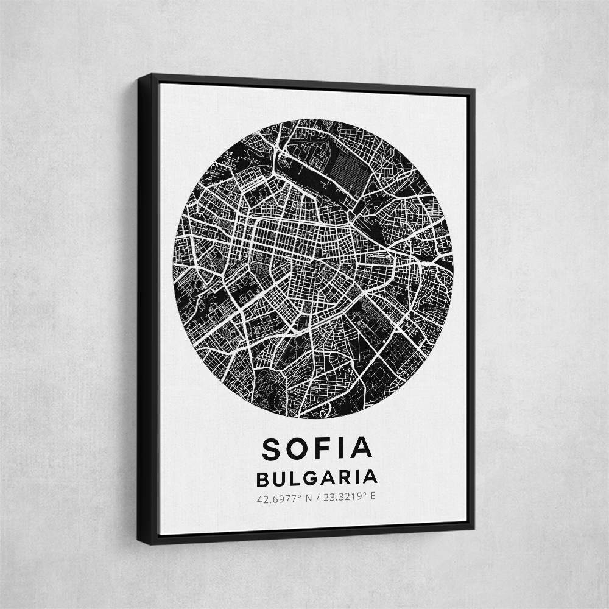 Sofia Map Round Style Wall Art