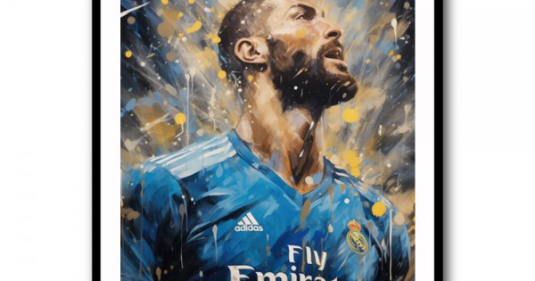 Karim Benzema Abstract Portrait 2 Wall Art