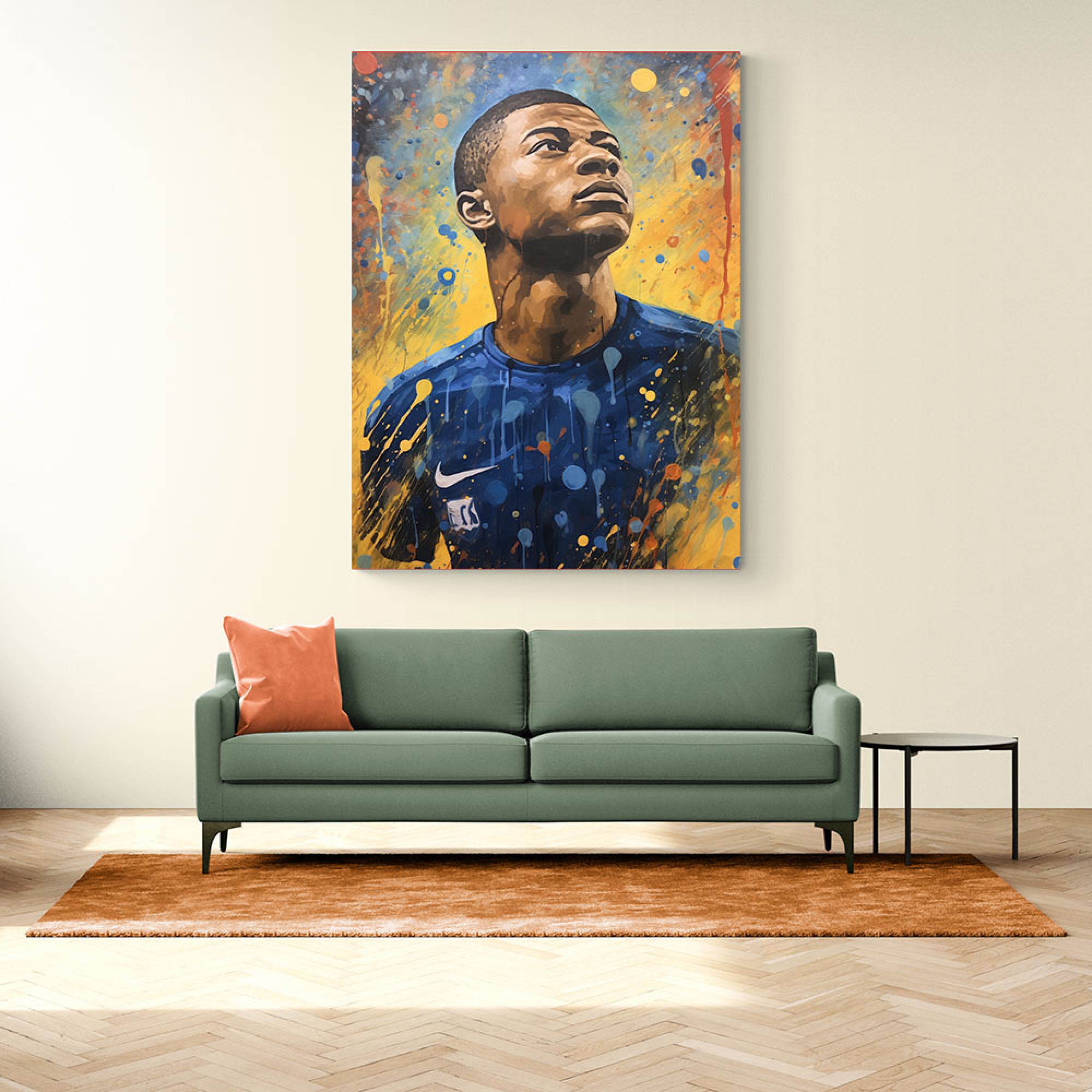 Kylian Mbappe Abstract Portrait Wall Art