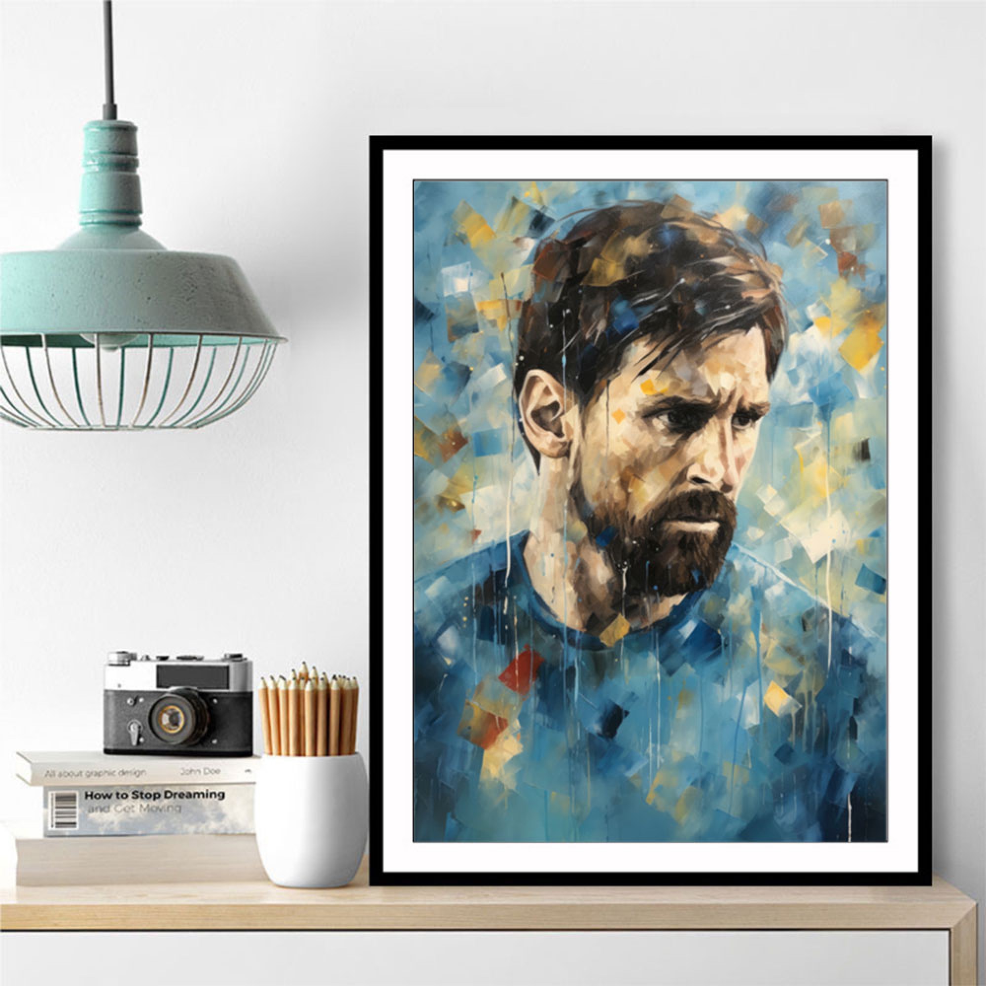 Messi Abstract Portrait 3 Wall Art