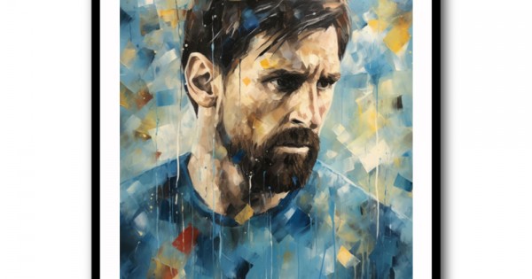 Messi Abstract Portrait 3 Wall Art