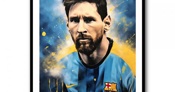 Messi Abstract Portrait 4 Wall Art